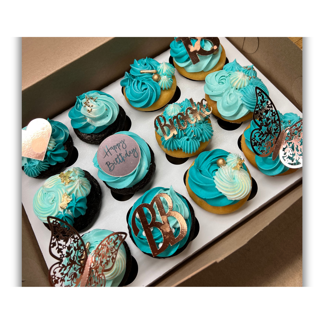 Teal HBD Cupcake Box | Simply Cakes and Cupcakes